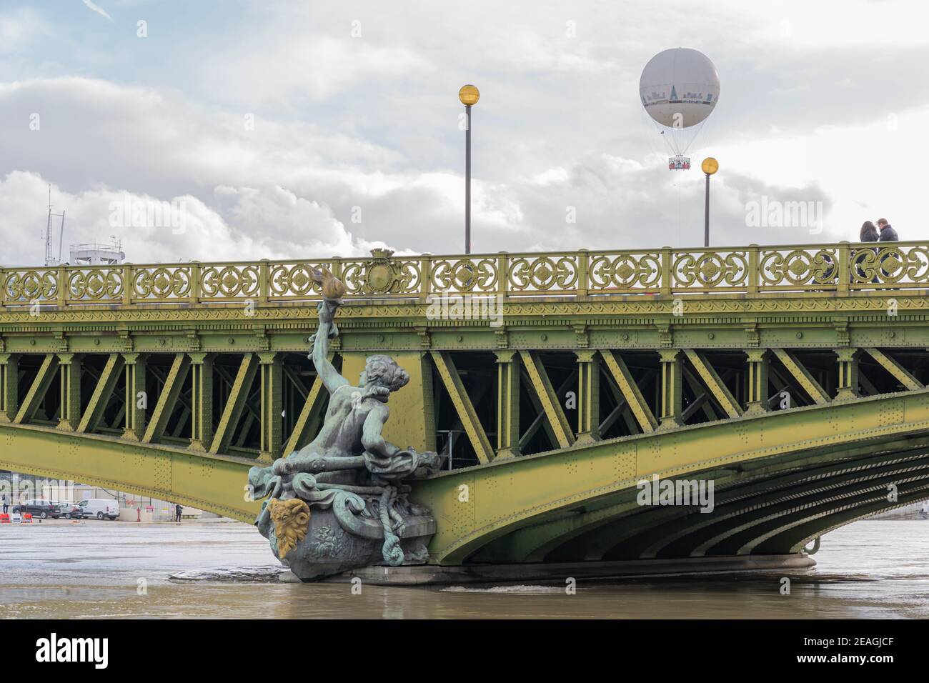 Paris, France - 02 05 2021: Detail of the Mirabeau Bridge during the ...