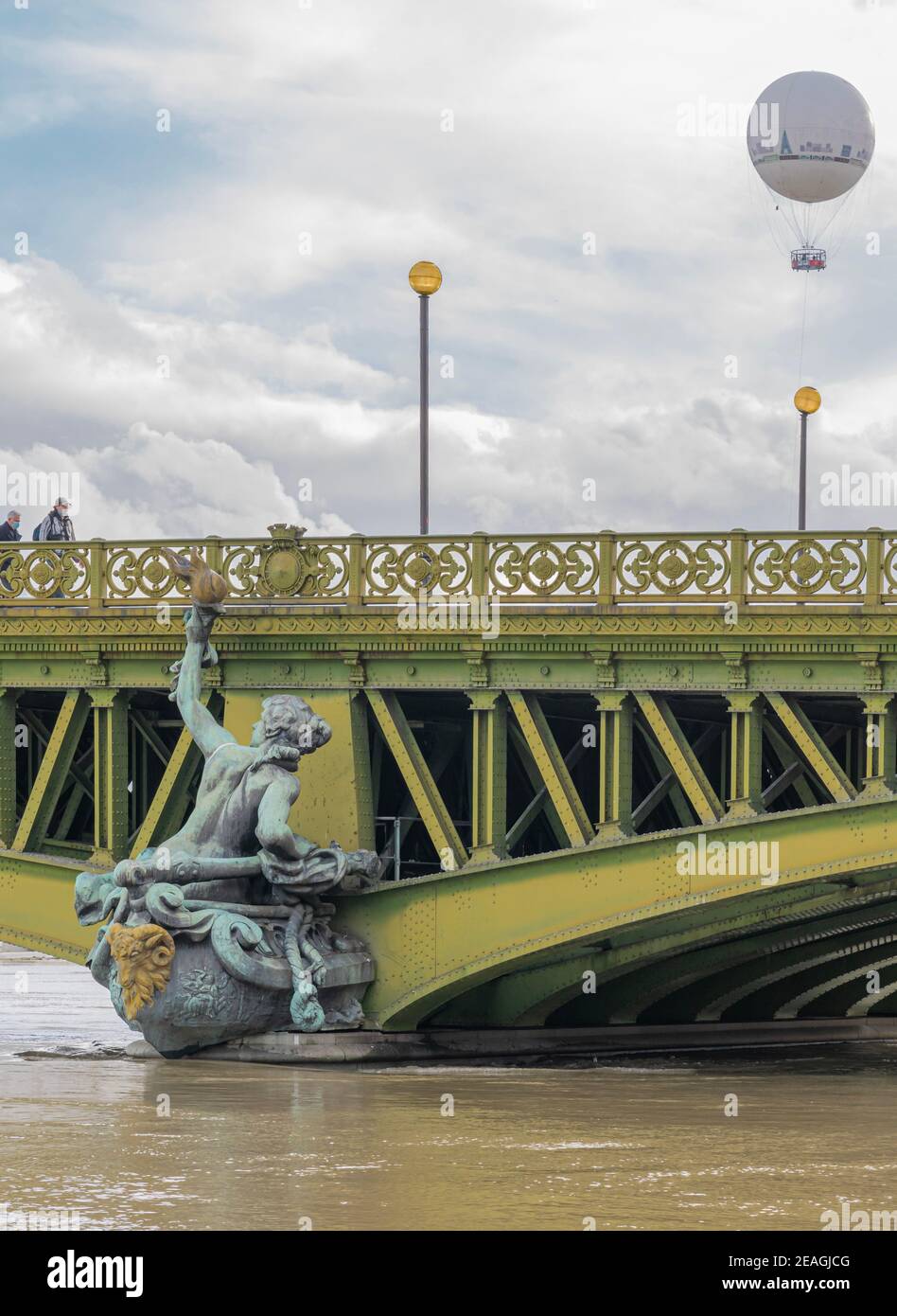 Paris, France - 02 05 2021: Detail of the Mirabeau Bridge during the ...