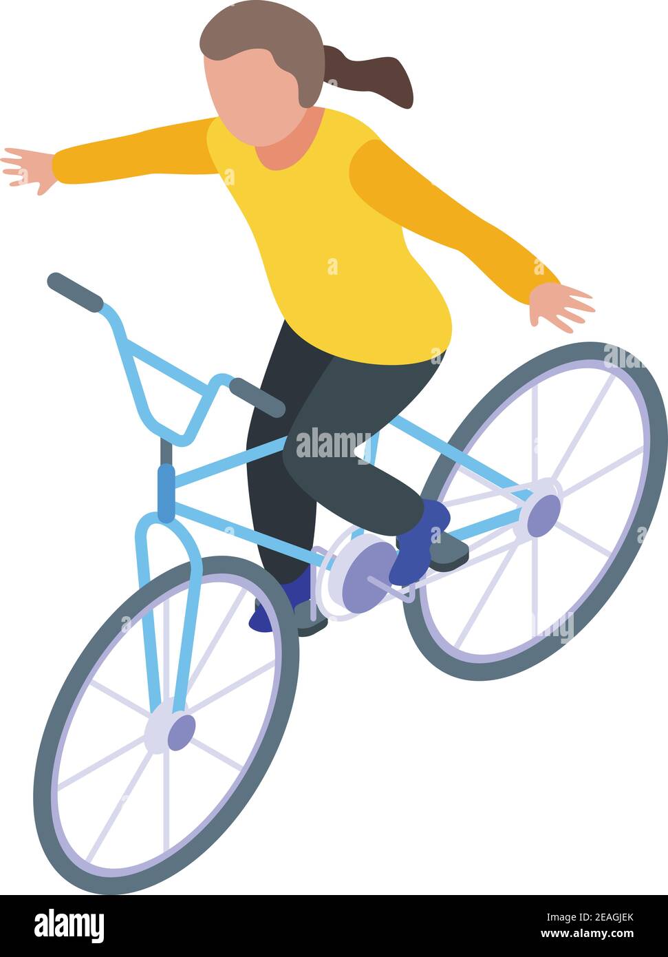 Without hands kid cycling icon. Isometric of without hands kid cycling ...