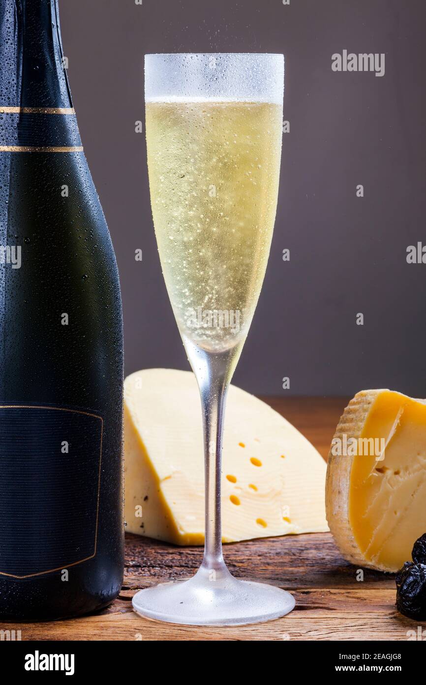Cheese board champagne hi-res stock photography and images - Alamy