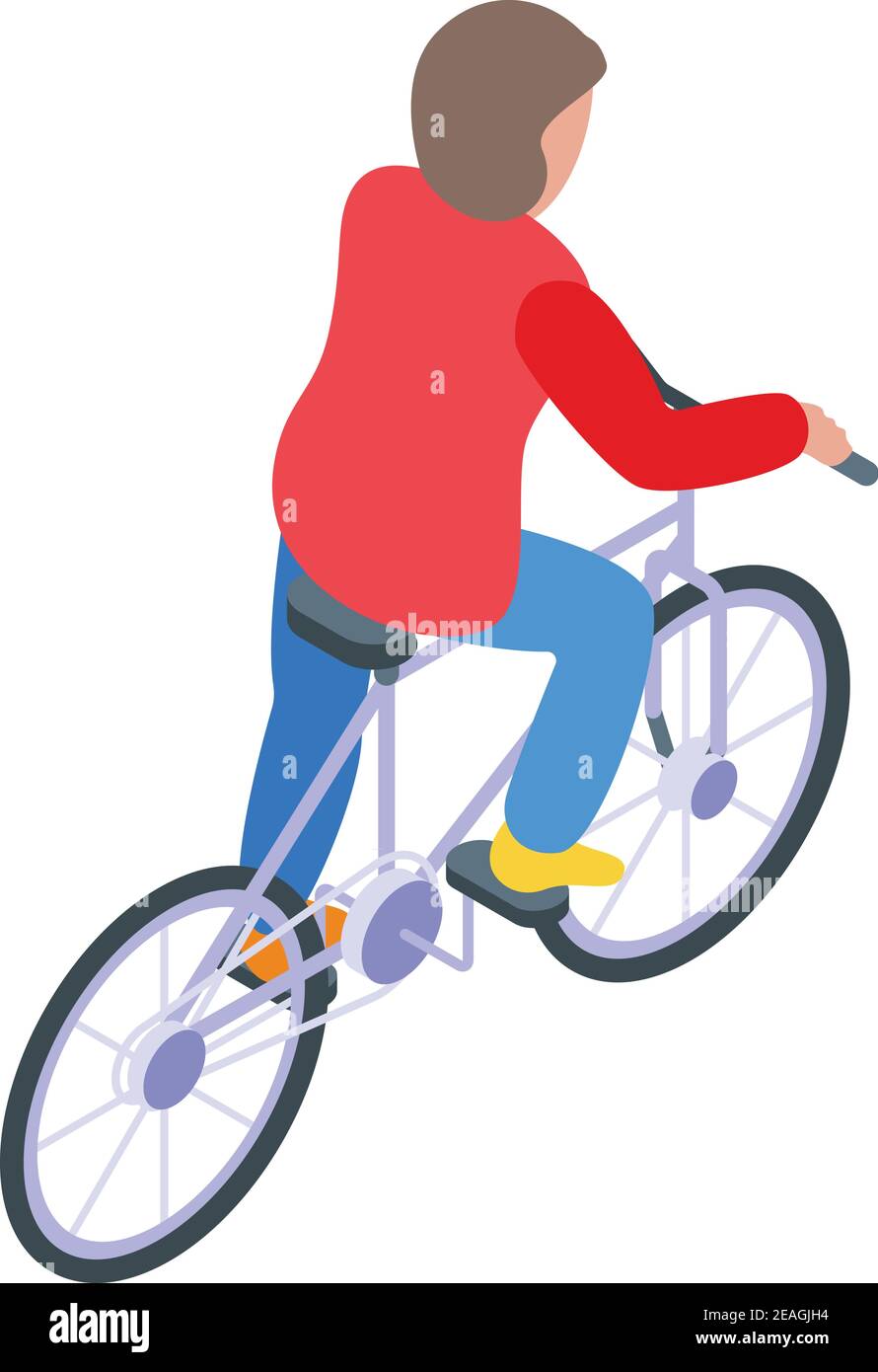 Park kid cycling icon. Isometric of park kid cycling vector icon for ...