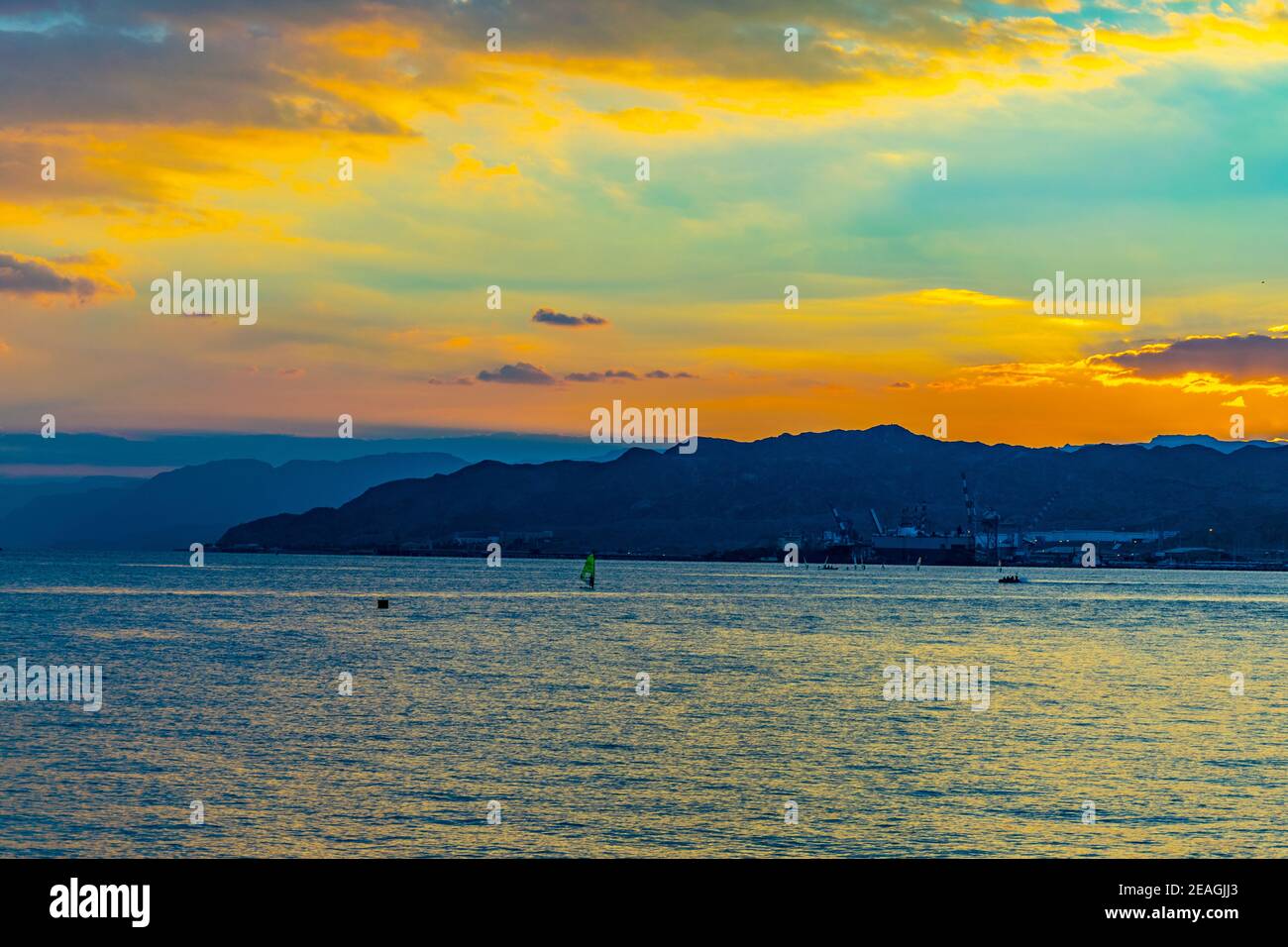 Sunset view of Eilat in Israel Stock Photo - Alamy