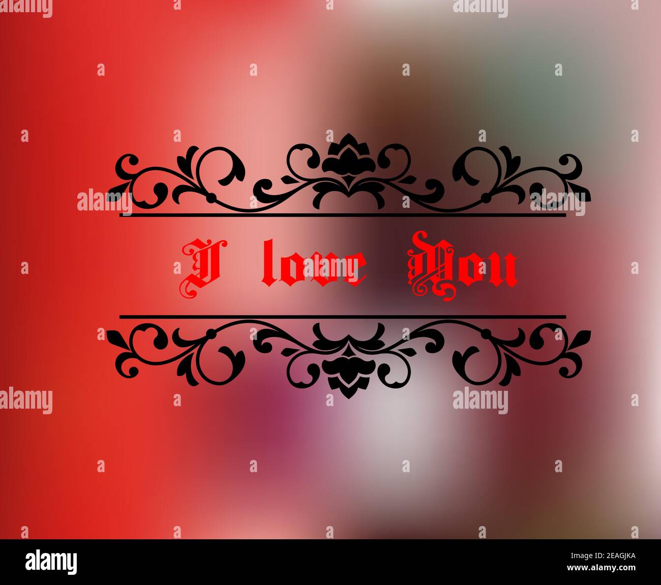 I love you header on red abstract background for love concept or ...
