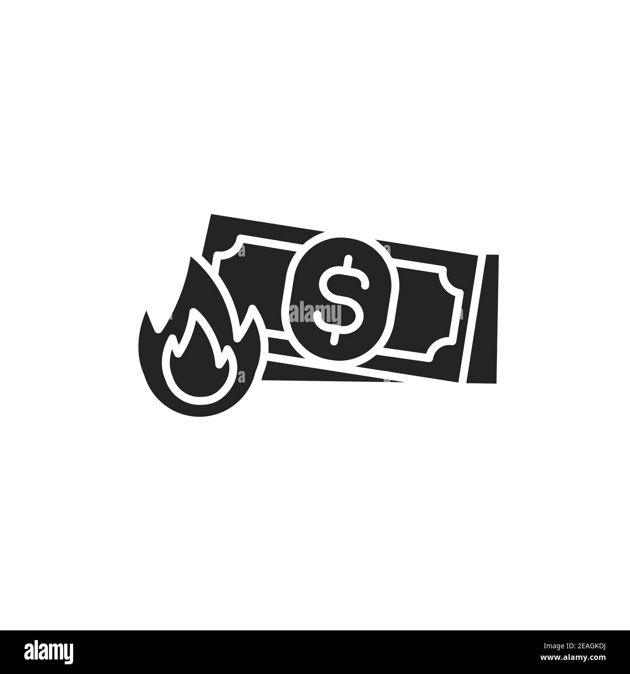 Cash burn line color icon. Sign for web page, mobile app, button, logo ...