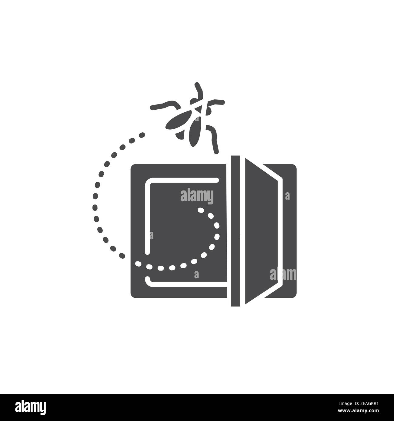 Empty safe with moth line color icon. Sign for web page, mobile app ...
