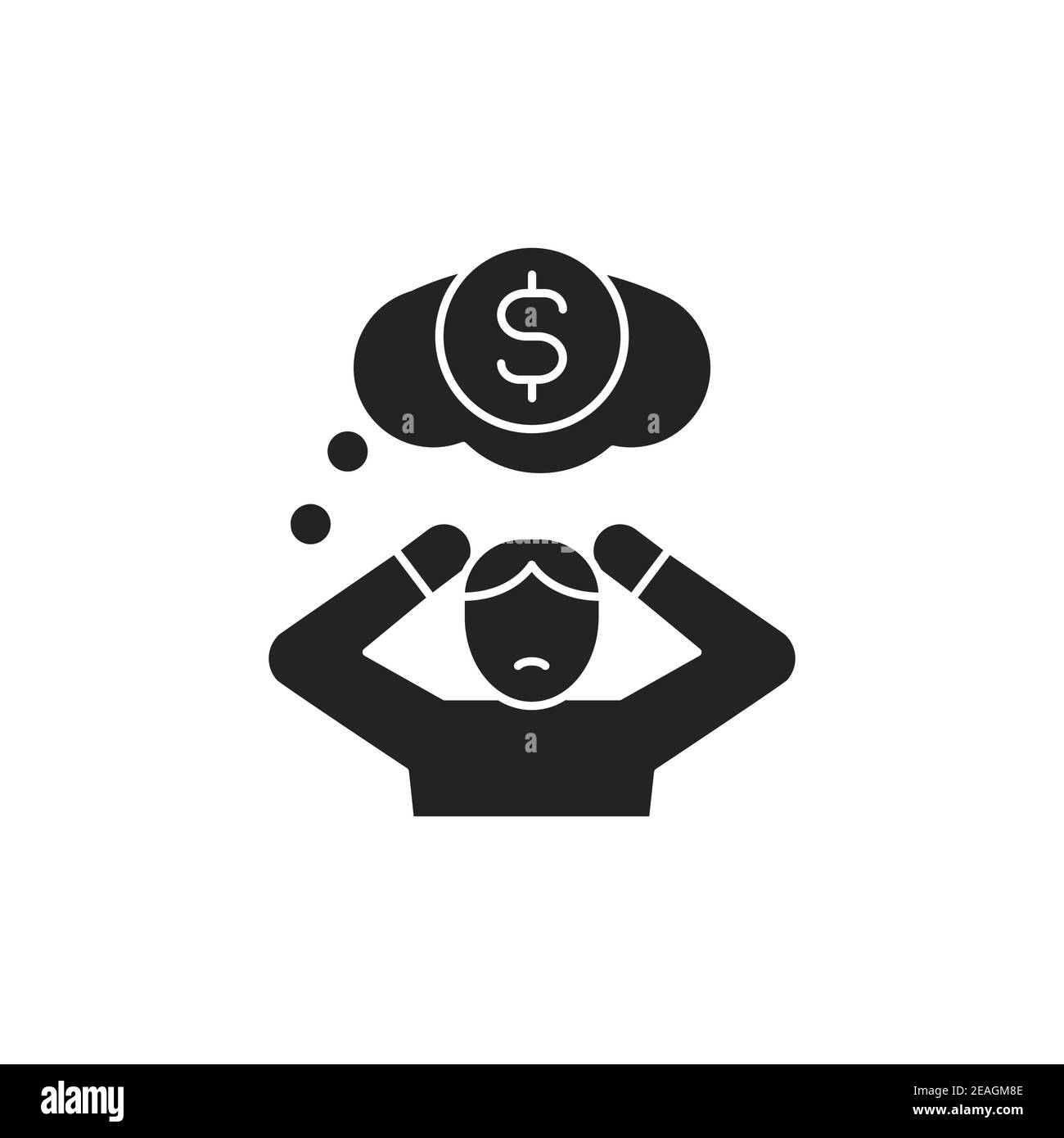 Needy man line color icon. Sign for web page, mobile app, button, logo ...