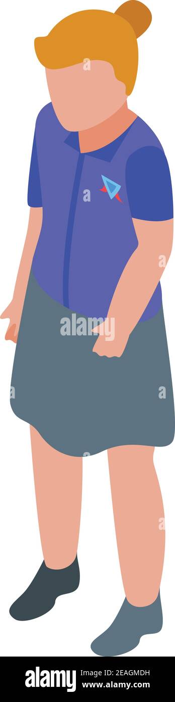 Blue shirt school uniform icon. Isometric of blue shirt school uniform ...