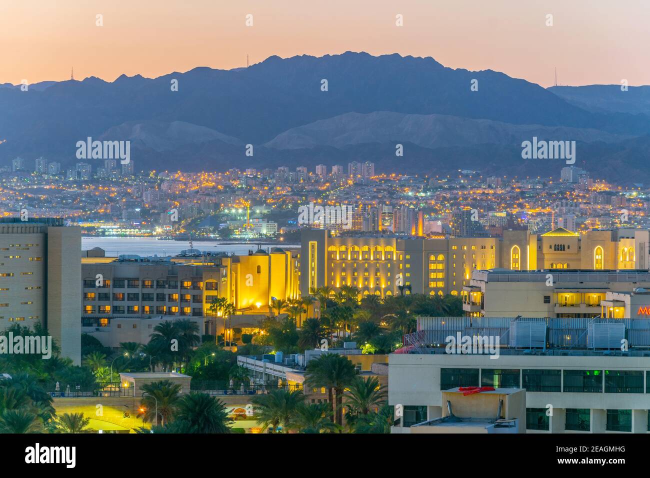 Aqaba night view jordan hi-res stock photography and images - Alamy