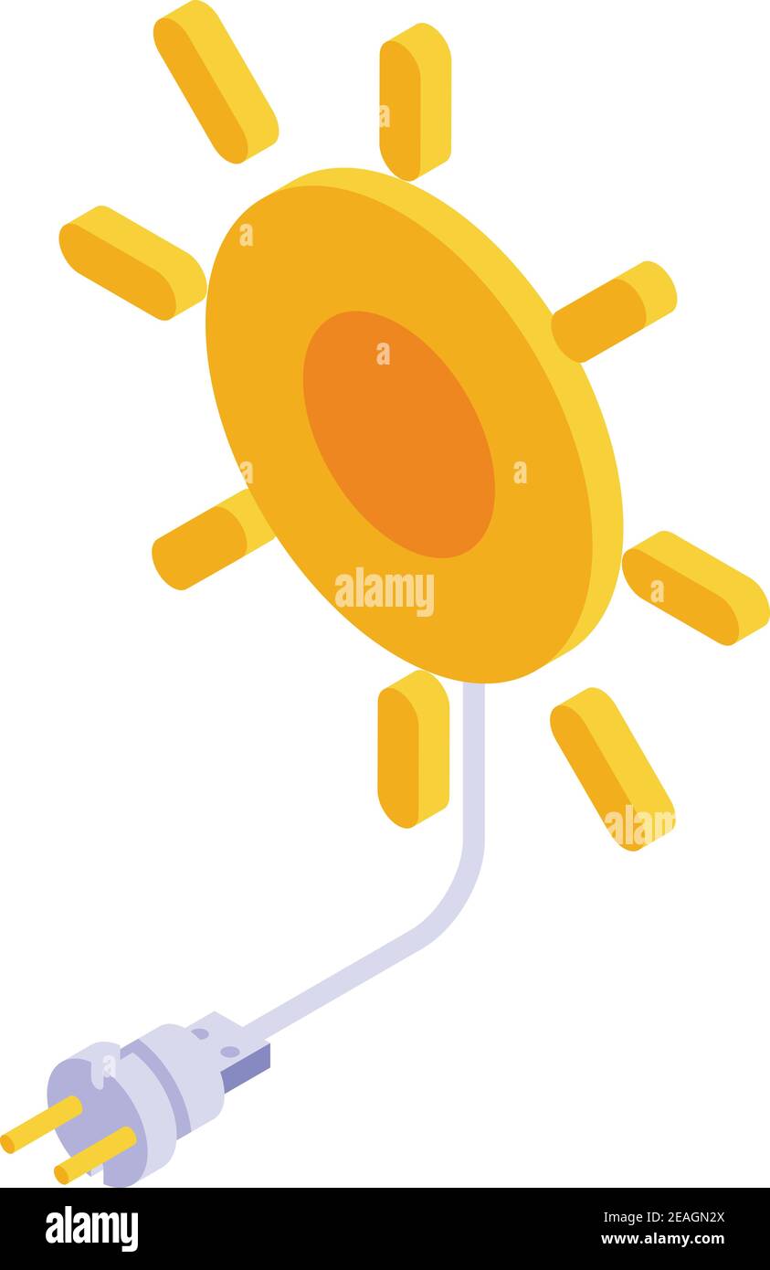 Natural sun energy icon. Isometric of natural sun energy vector icon ...