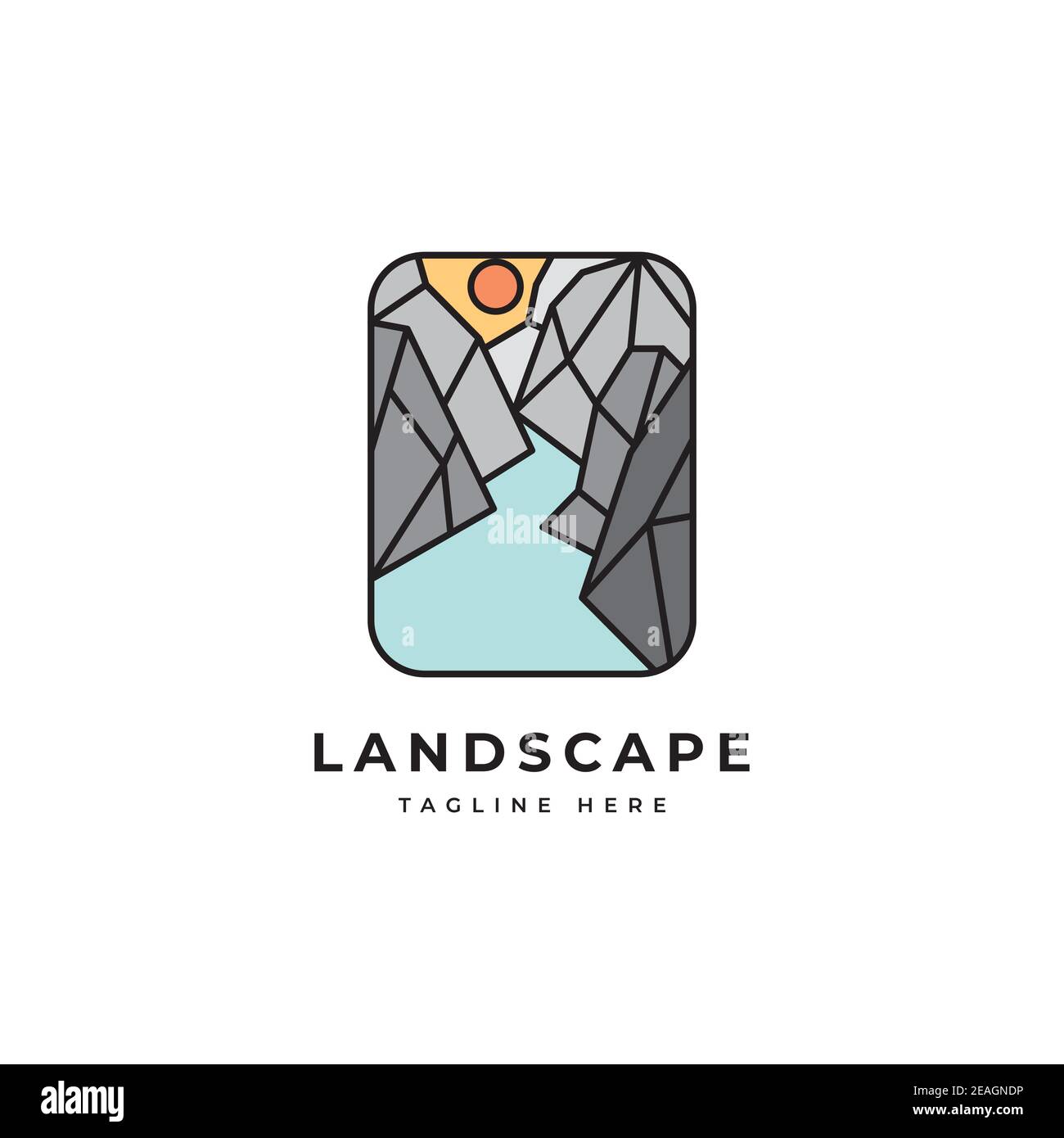 Tropical landscape illustration vintage Stock Vector Images - Alamy