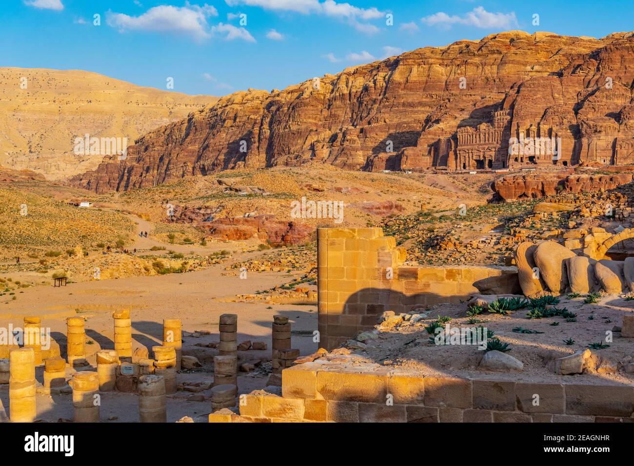 The great temple and Silk, Corinthian and Palace tombs at petra, Jordan ...