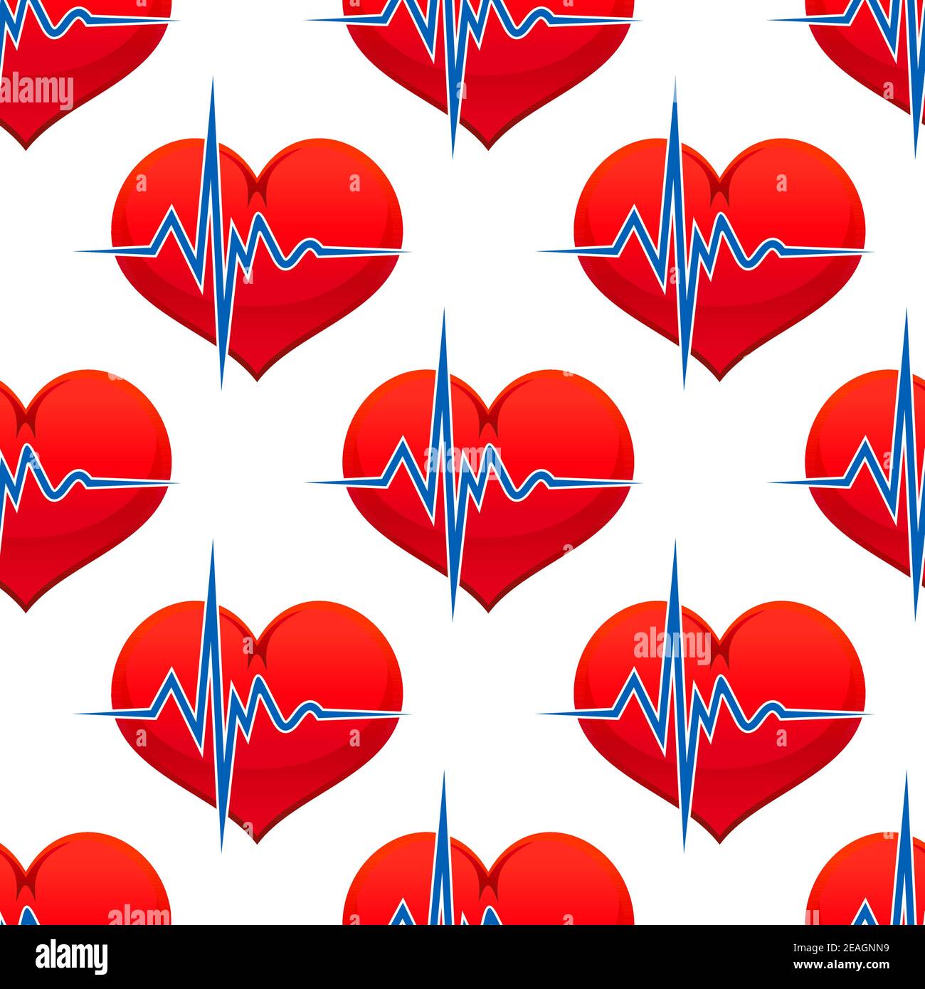 Red heart with a heart beat pulse in a healthcare and medical concept ...