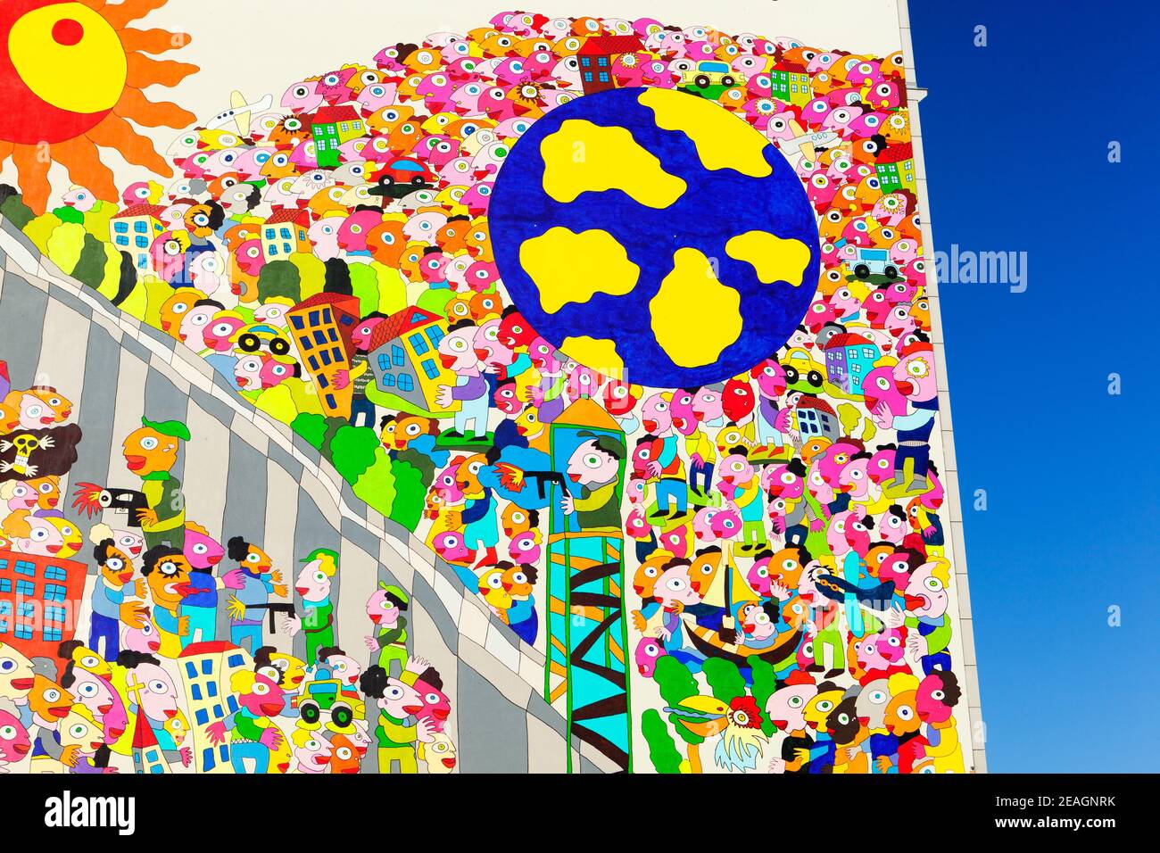 Leipzig Germany Mural by Michael Fischer-Art depicting East Germany's ...