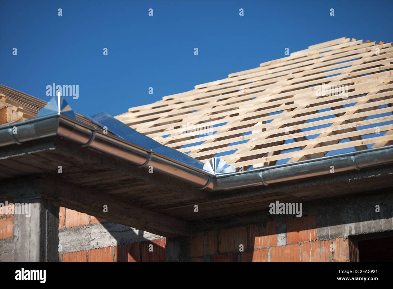 Low angle shot of a residential building construction Stock Photo - Alamy