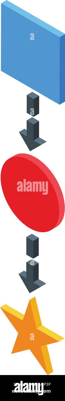 Process hierarchy icon. Isometric of process hierarchy vector icon for ...