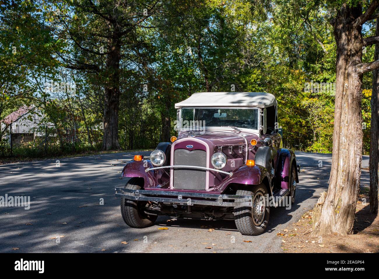 Classic vintage 1930's Ford Roadster convertible car parked at the Blue ...