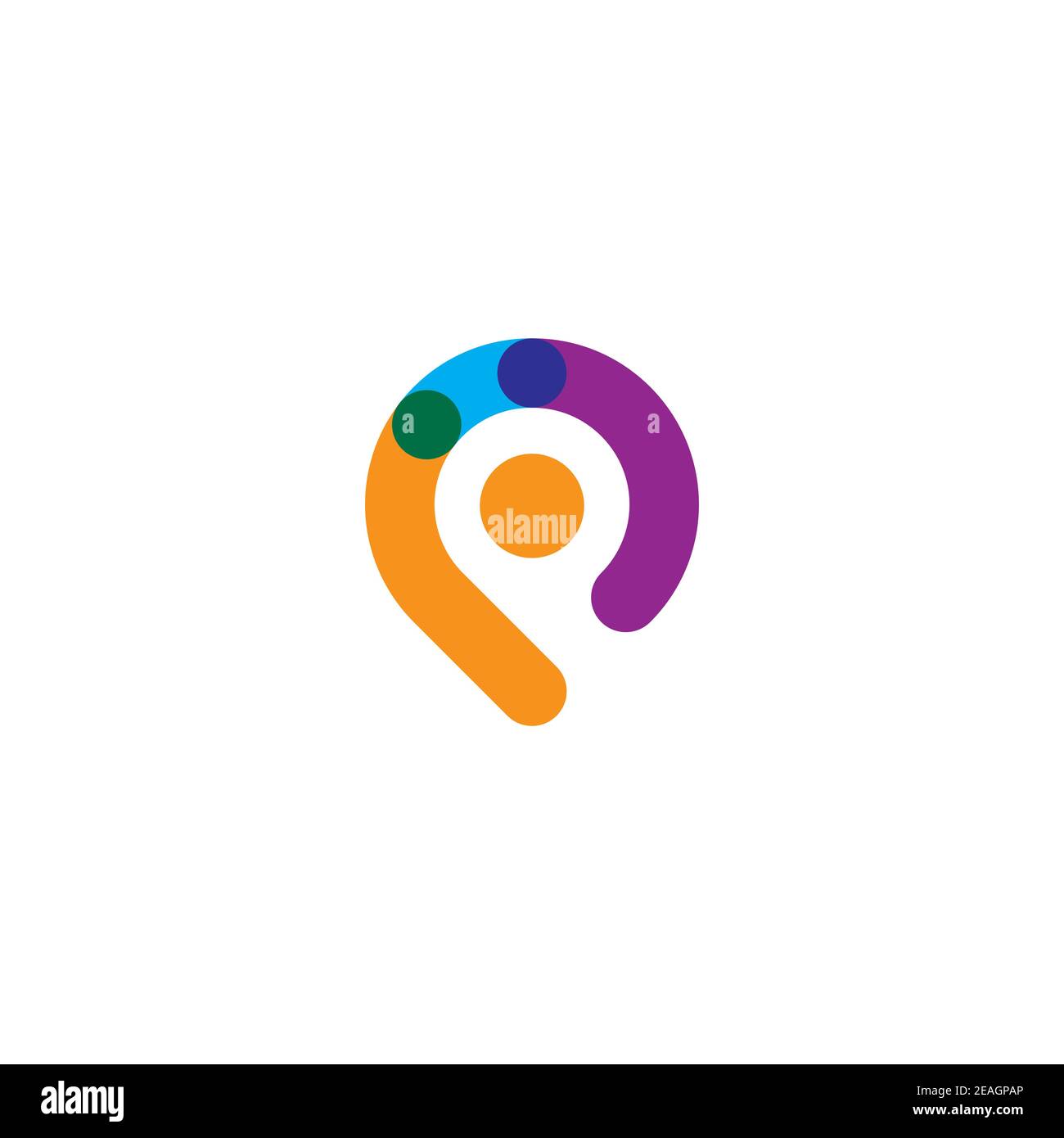 Rounded colorful letter P logo design vector template Stock Vector ...