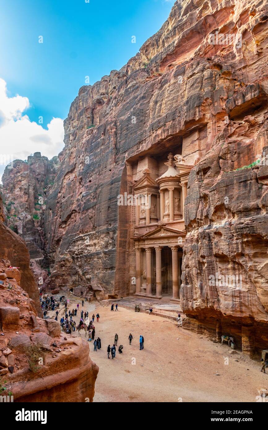 Al Khazneh tomb also called Treasury at Petra, Jordan Stock Photo - Alamy