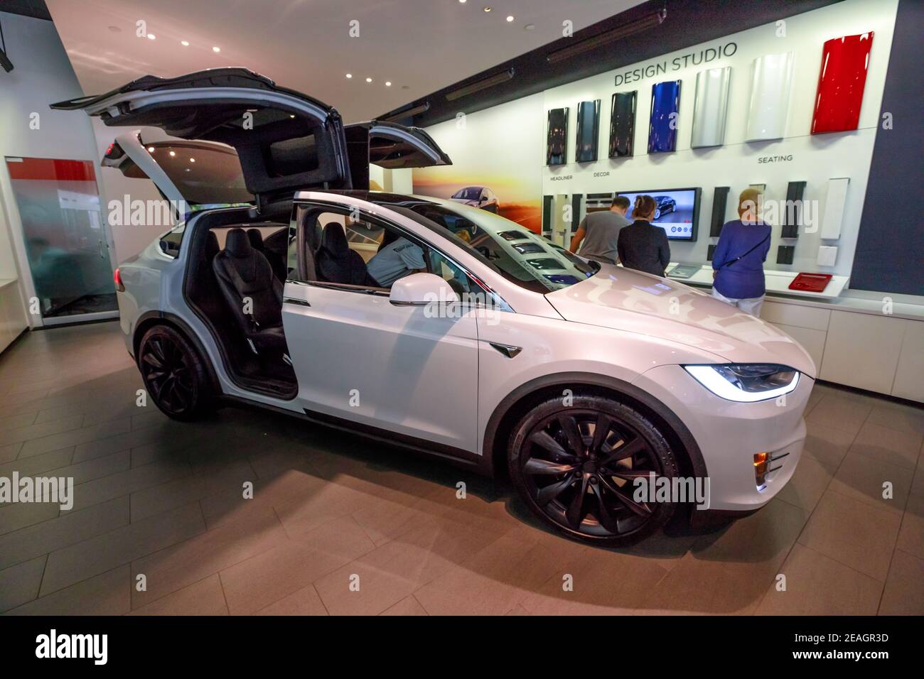 Tesla rear view hi-res stock photography and images - Alamy