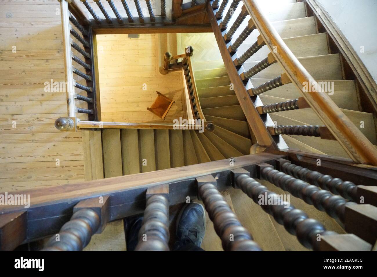 Top-down view of several flights of stairs Stock Photo - Alamy