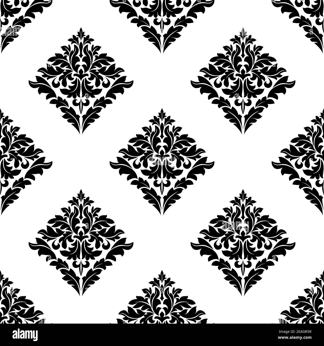 Diamond shaped floral arabesque motif in a repeat seamless pattern in ... Diamond shaped floral arabesque motif in a repeat seamless pattern in ...