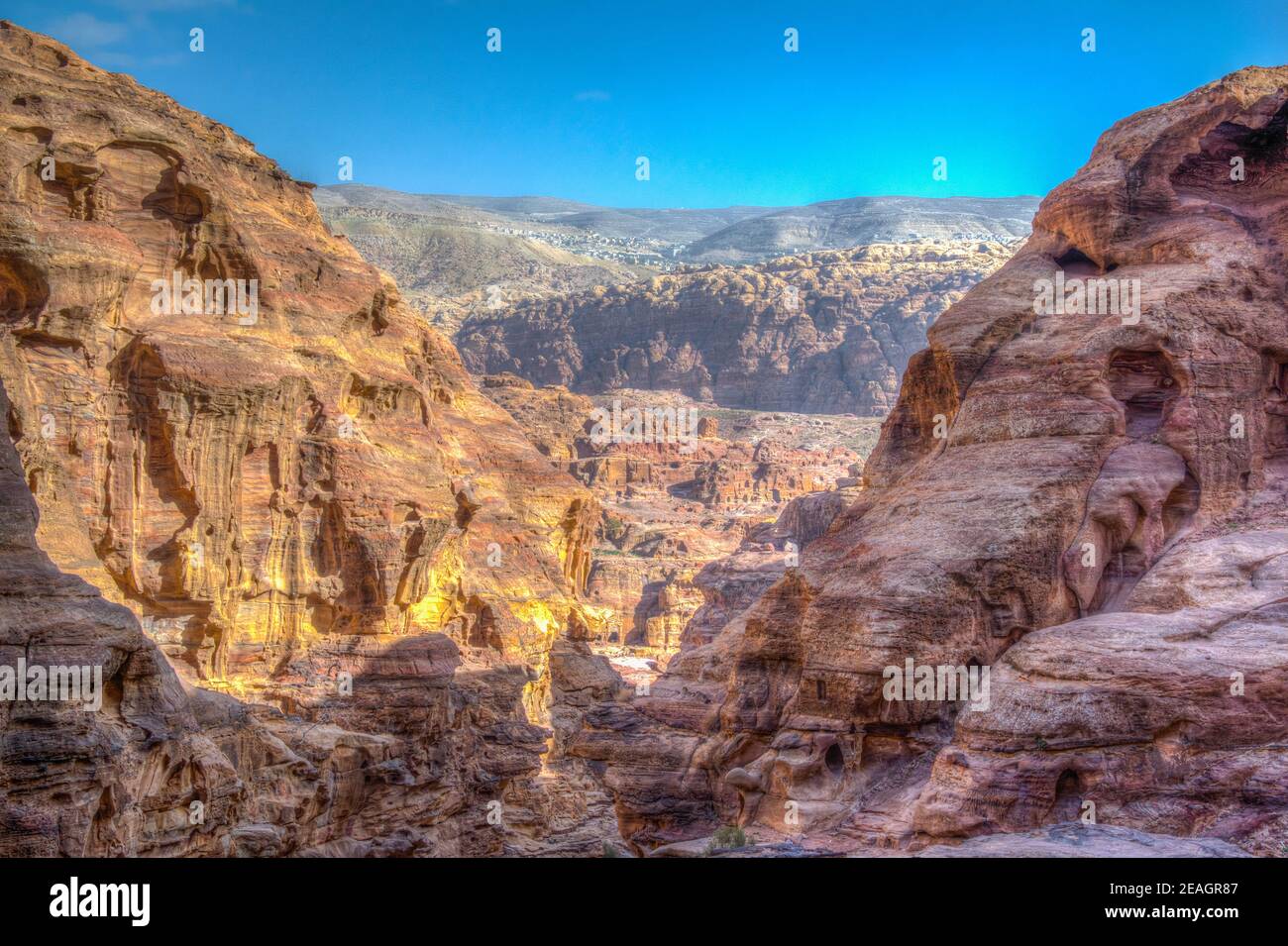Aerial view of Petra valley in Jordan Stock Photo - Alamy