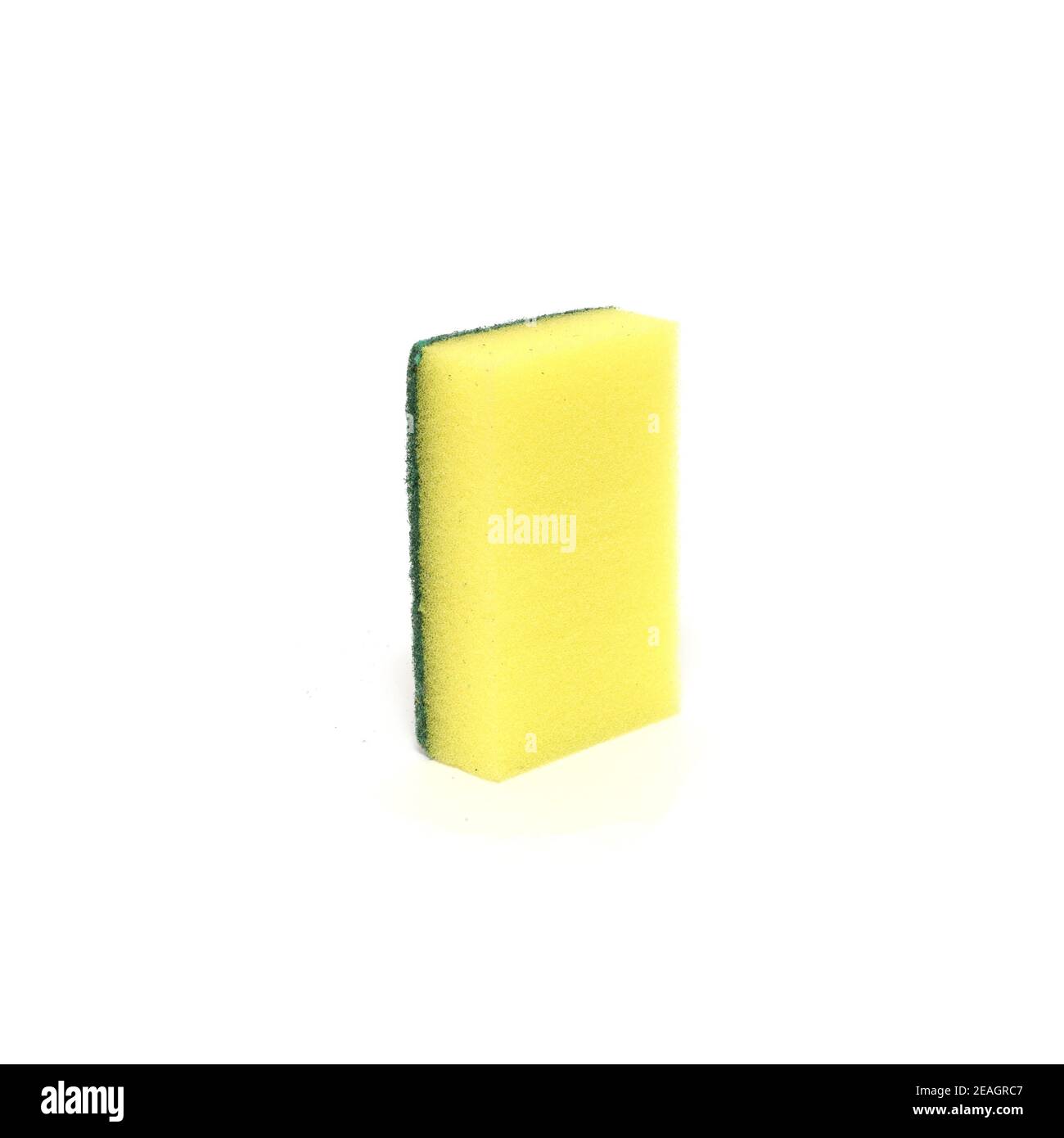 Yellow sponge for washing dishes isolated on white background Stock ...