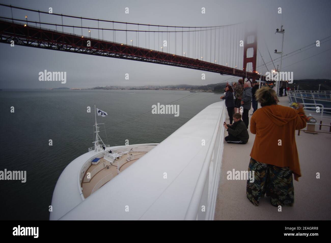 MS Grand Princess sailing under the Golden Gate Bridge as it returns to ...