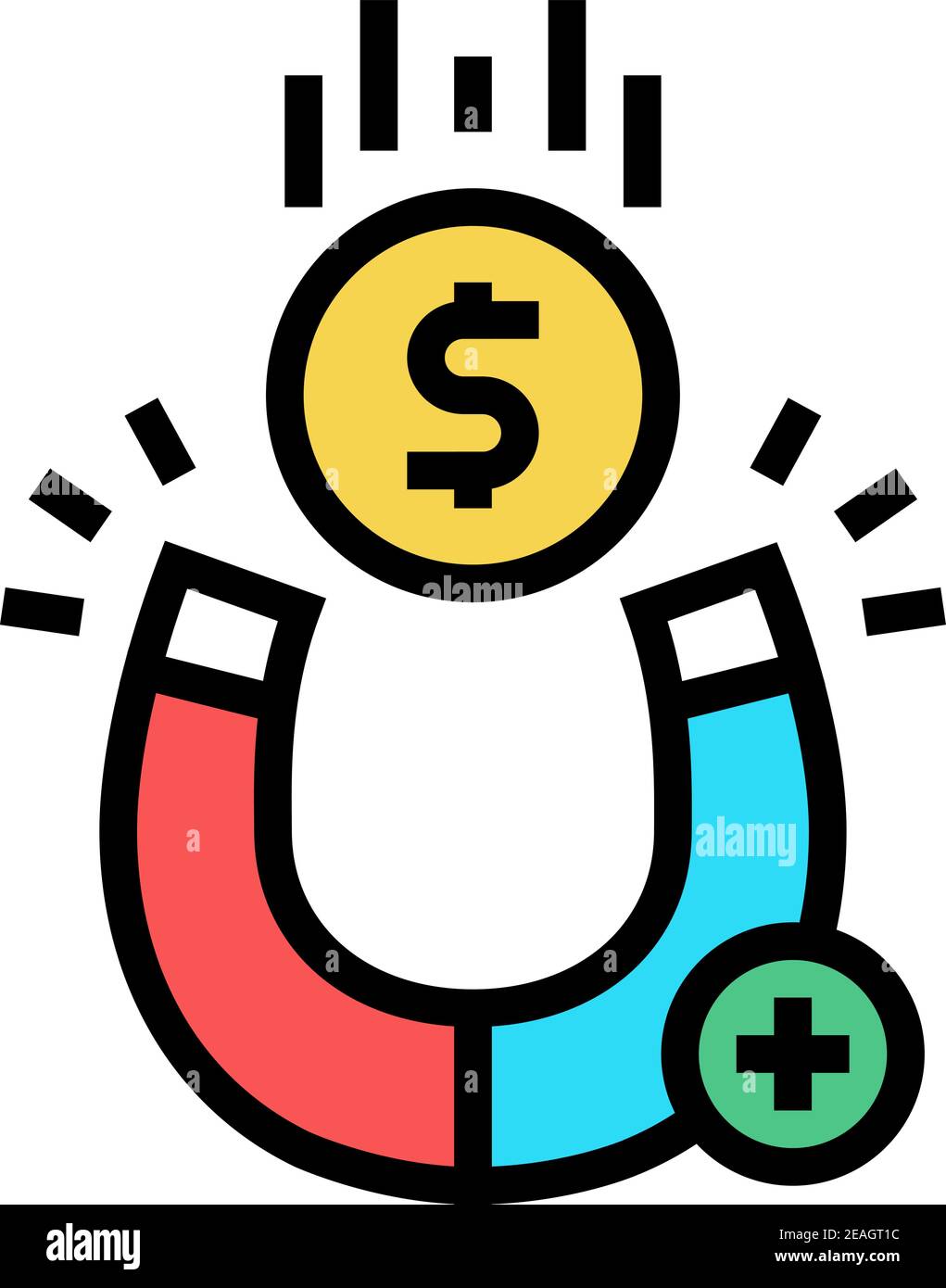 magnetic attracting money color icon vector illustration Stock Vector ...