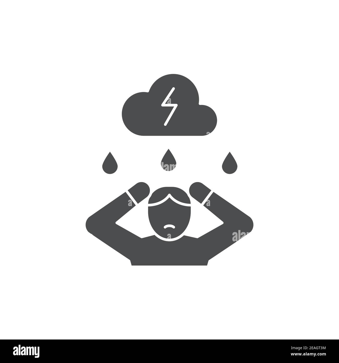 Grief line color icon. Sign for web page, mobile app, button, logo ...