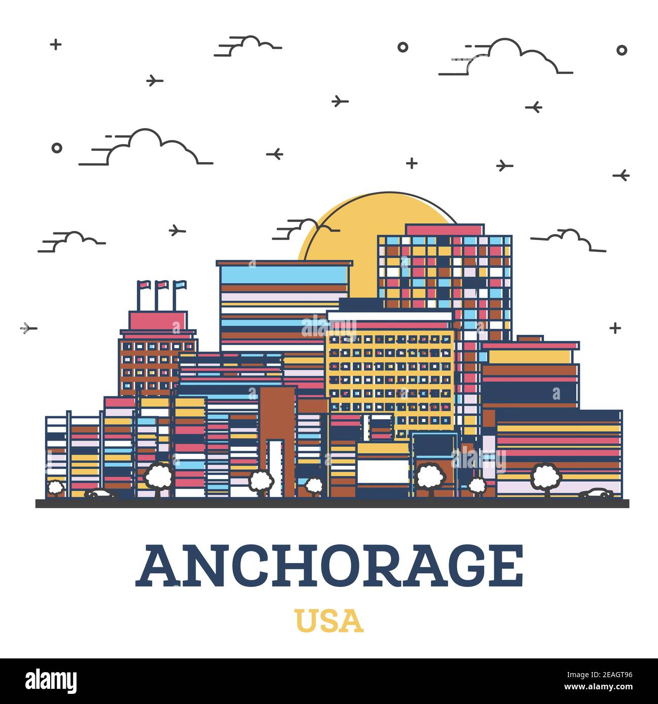 Downtown anchorage street Stock Vector Images - Alamy
