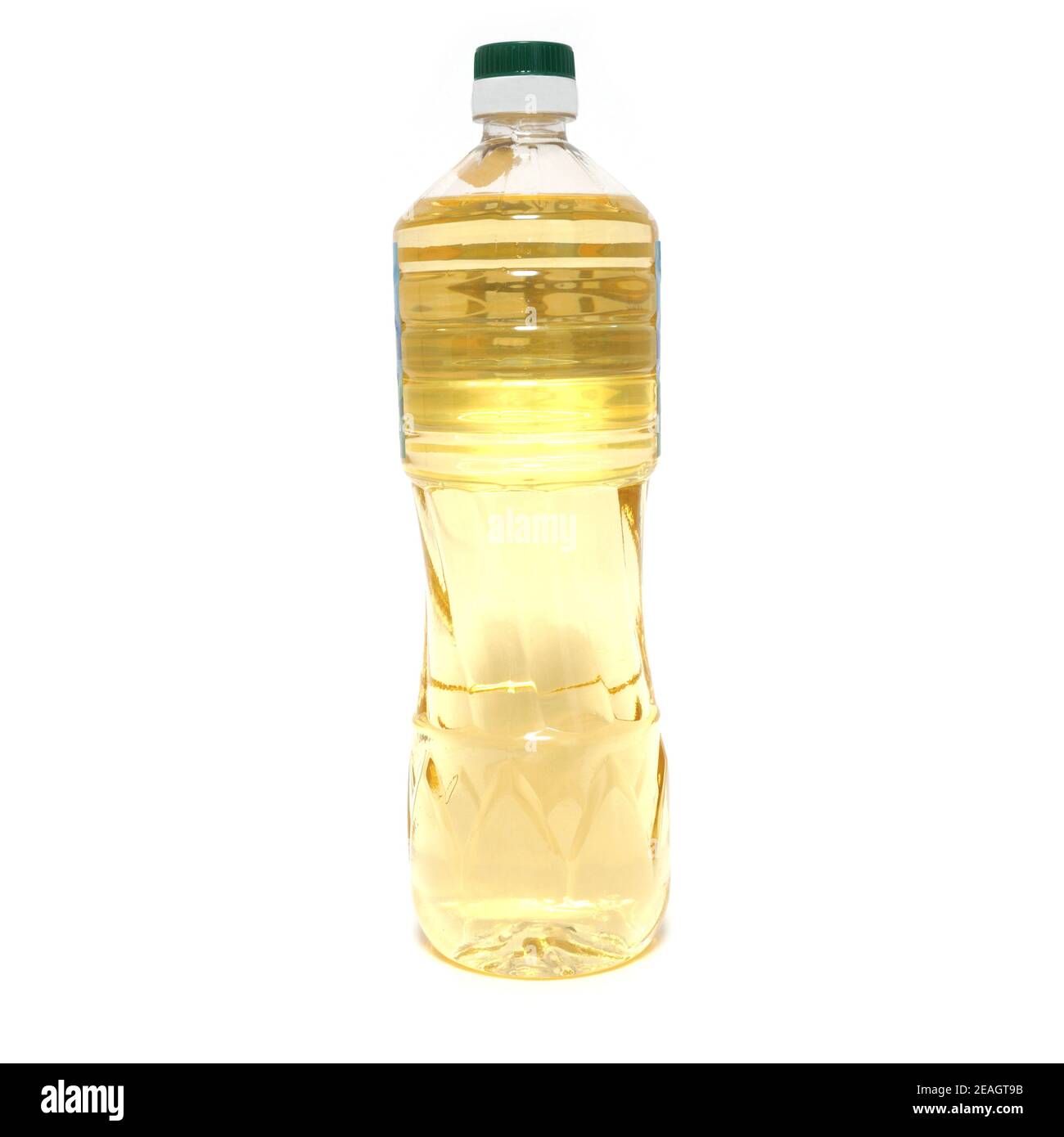 One litre bottle of vegetable oil extra virgin isolated on white ...