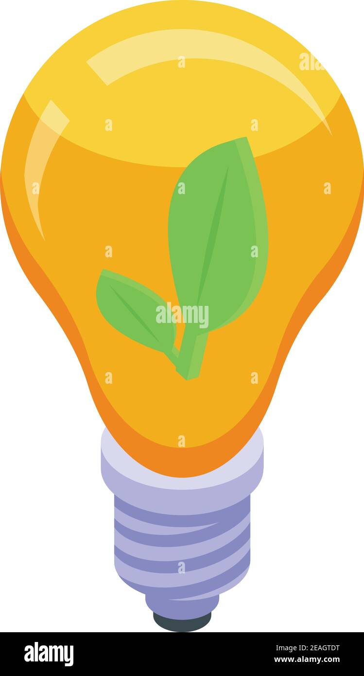 Bulb leaf icon. Isometric of bulb leaf vector icon for web design ...