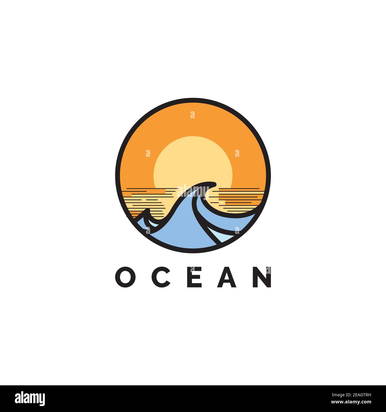 Ocean and beach sunset Stock Vector Images - Alamy