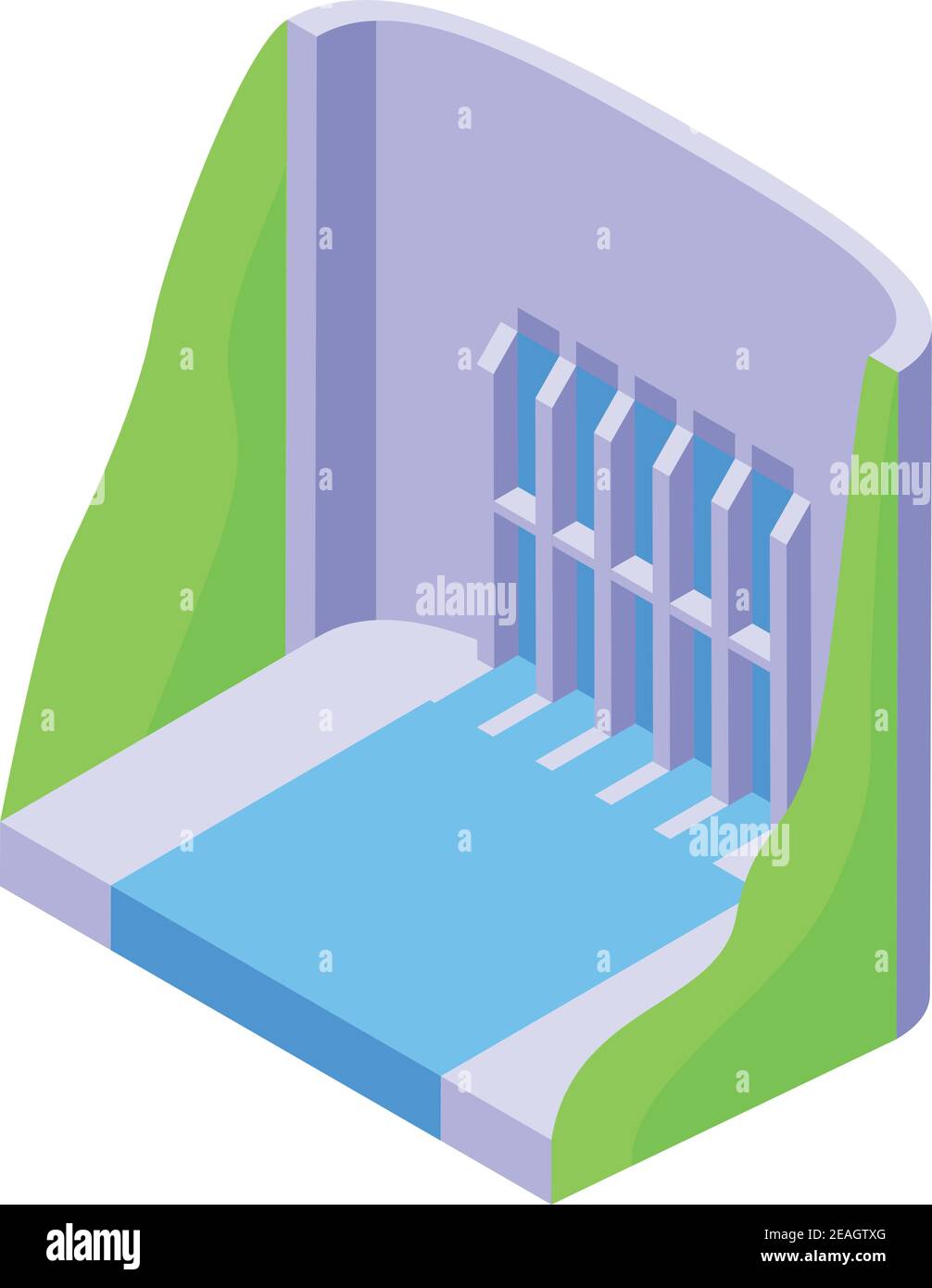 Aqua energy dam icon. Isometric of aqua energy dam vector icon for web ...