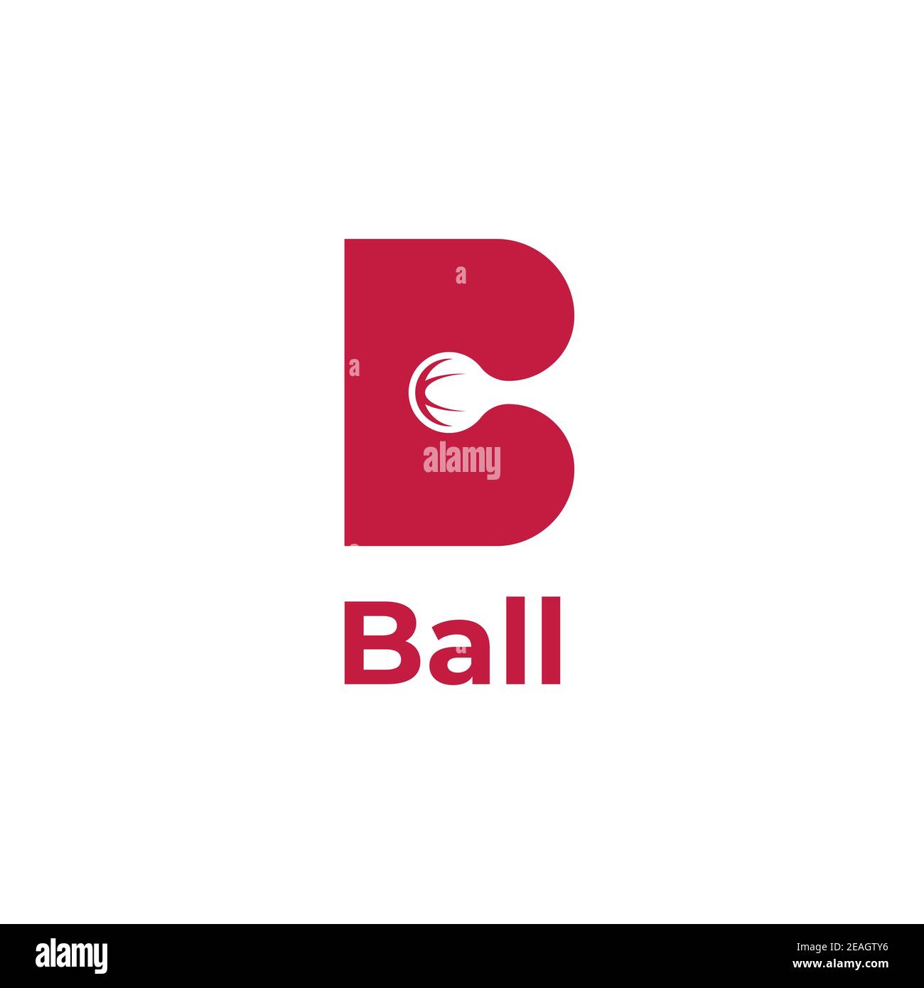 Letter B with ball negative space logo design vector template Stock ...