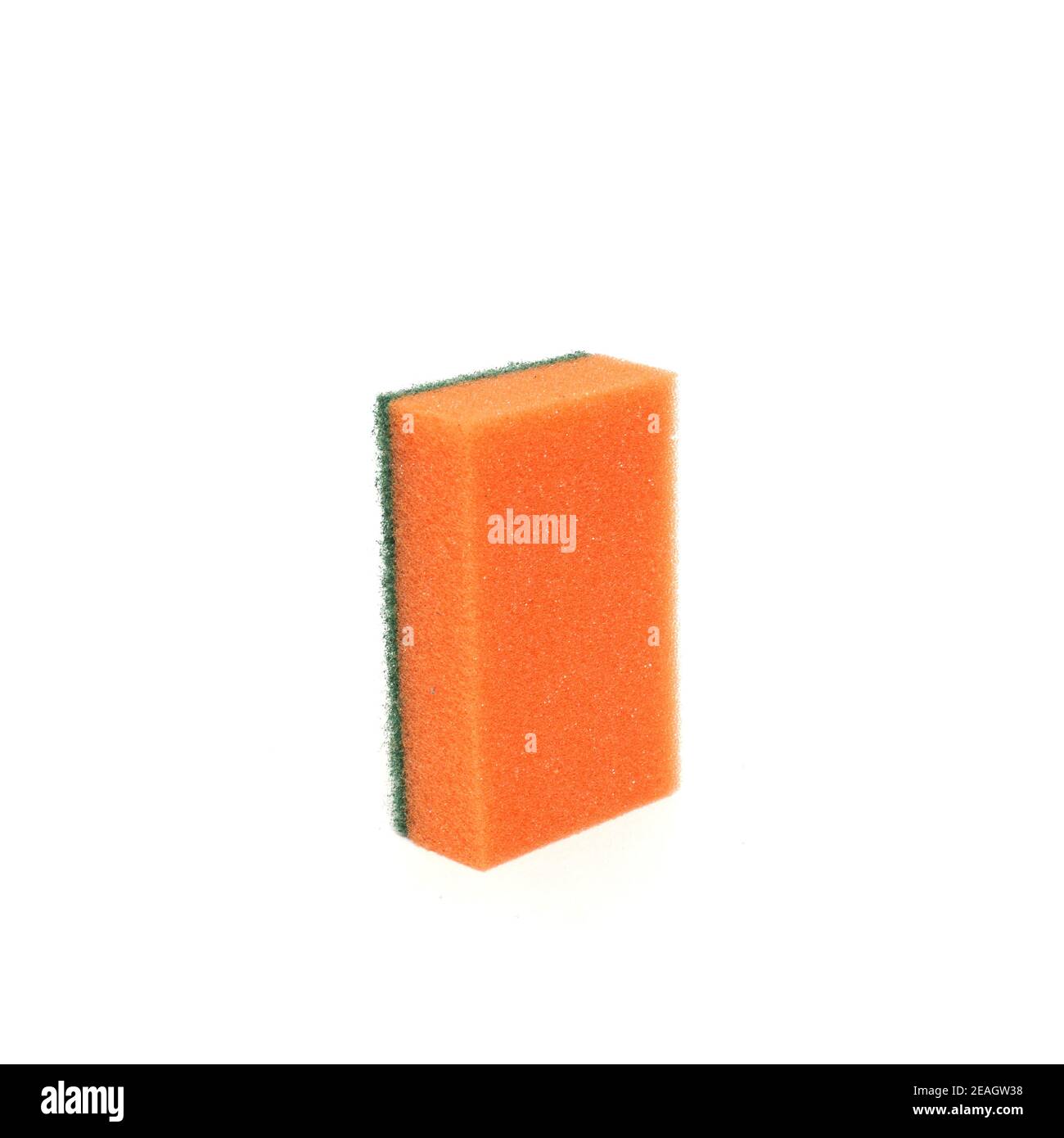 Orange sponge for washing dishes isolated on white background Stock ...