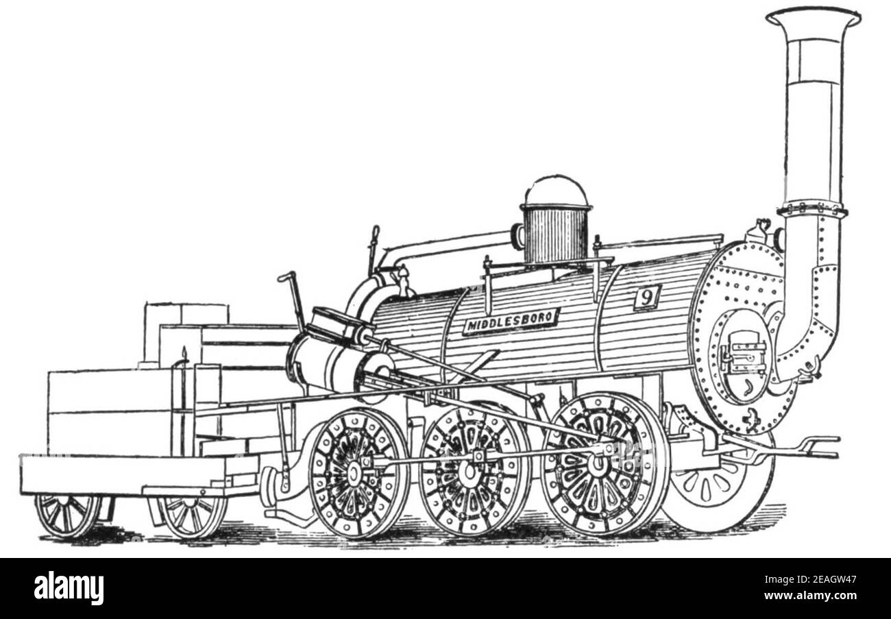 The steam locomotive Middlesbrough introduced in 1839 Stock Photo - Alamy