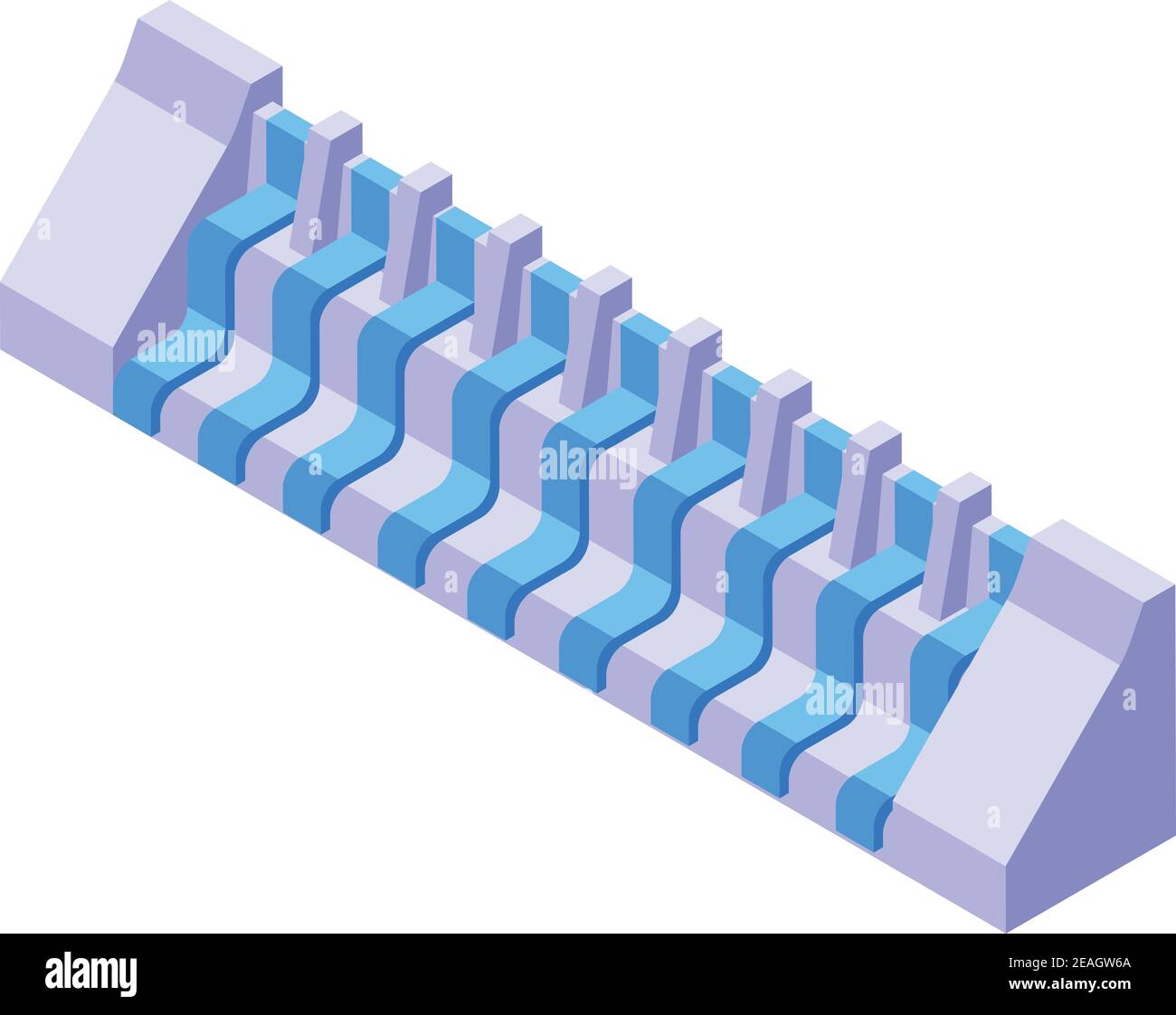 Dam water energy icon. Isometric of dam water energy vector icon for ...
