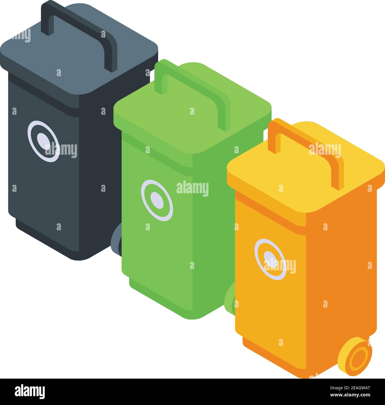 Bins garbage icon. Isometric of bins garbage vector icon for web design ...