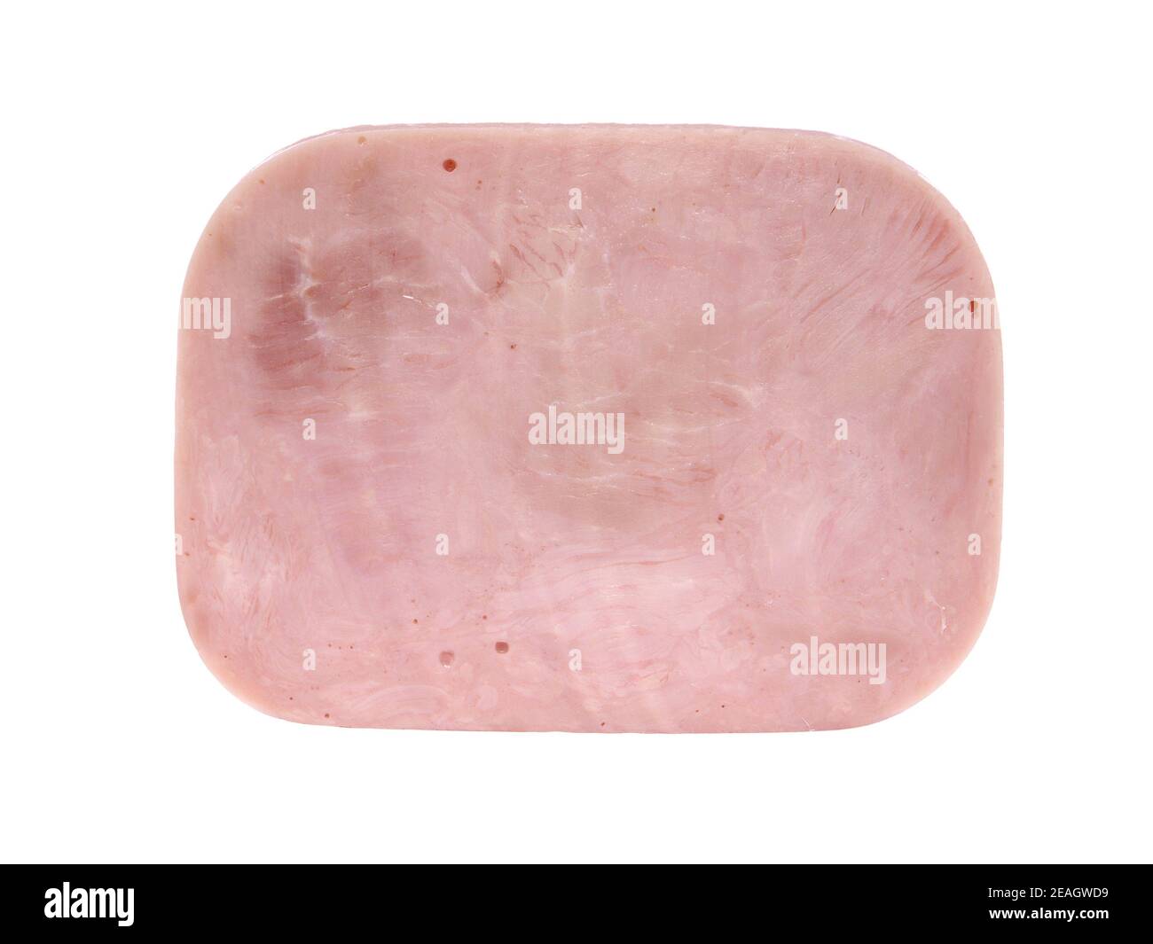 Slice of ham isolated on white Stock Photo - Alamy