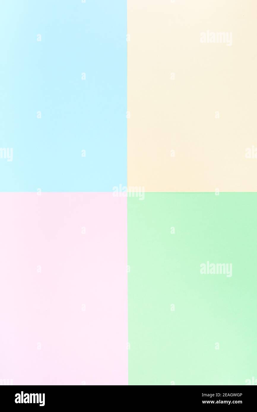 Background pastel colors: pink, yellow, blue, green. Geometric pattern ...