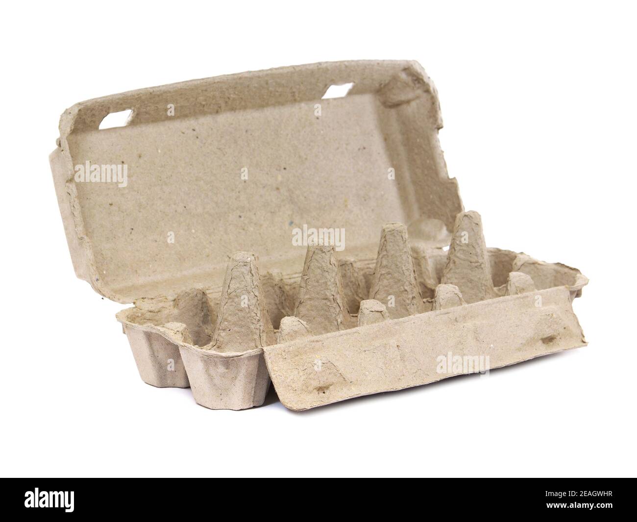 Empty egg box or egg carton isolated on white Stock Photo - Alamy