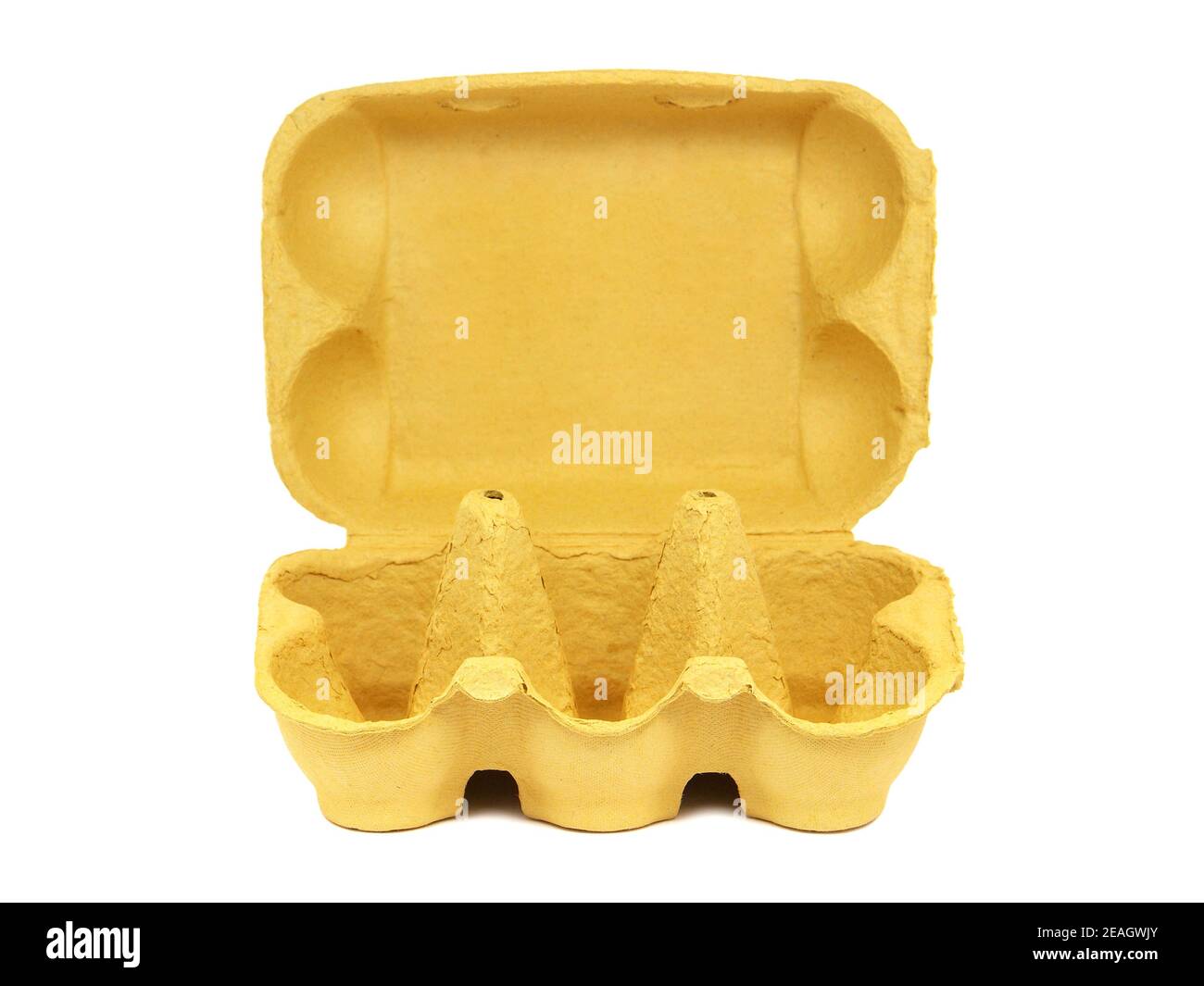 Empty egg box or egg carton isolated on white Stock Photo - Alamy