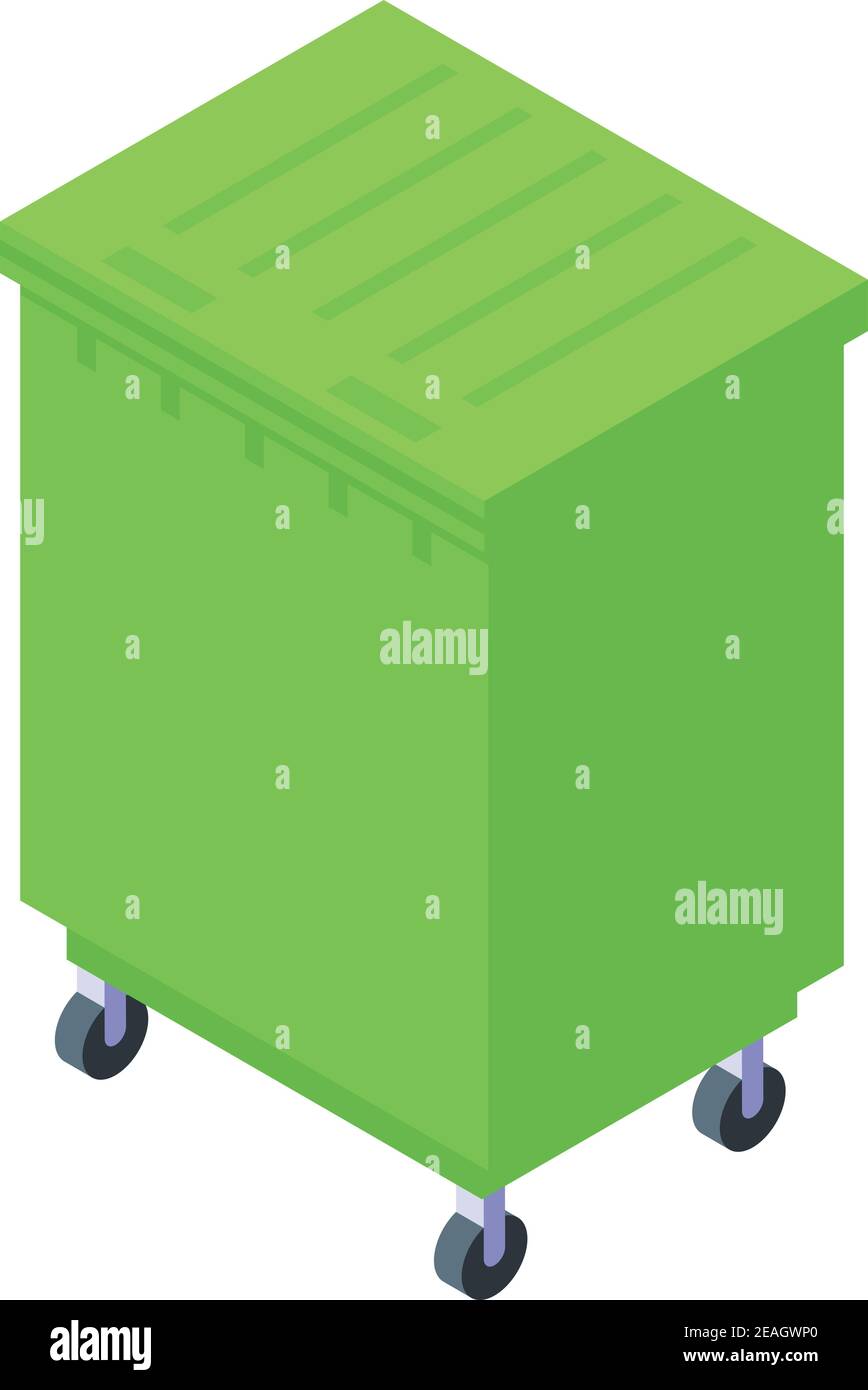 Trash container icon. Isometric of trash container vector icon for web ...