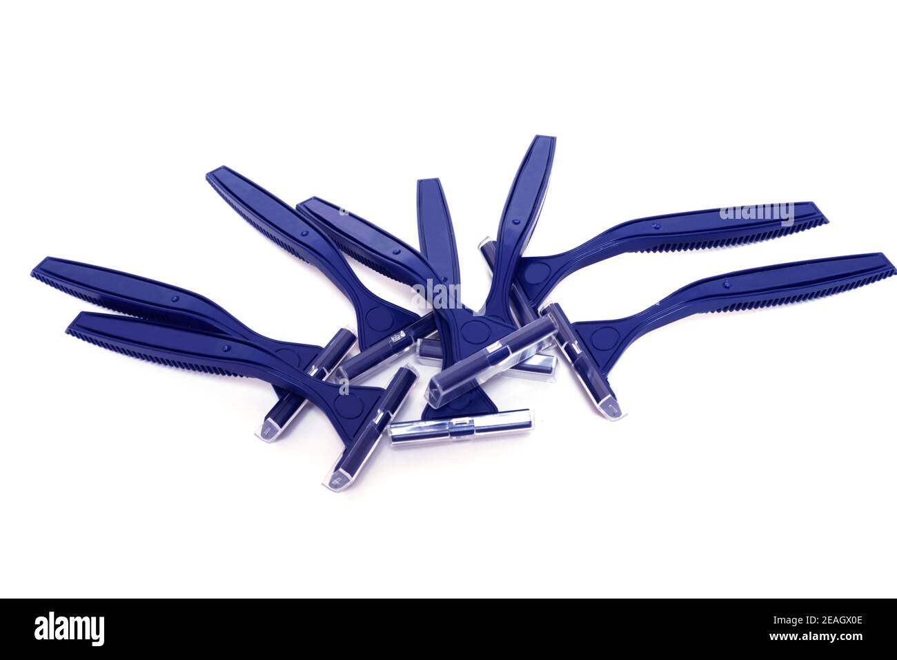 Group of disposable razor blade isolated on white background Stock ...