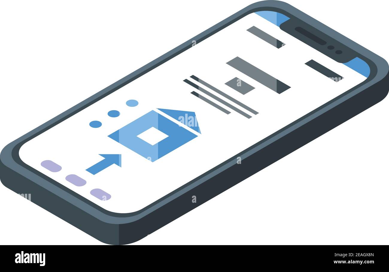 Smart home app icon. Isometric of smart home app vector icon for web ...