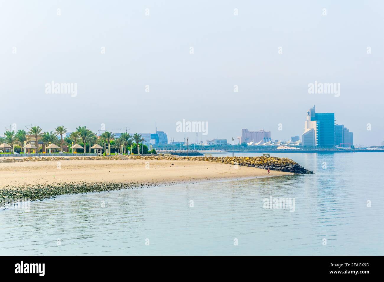 View of a beach in the Kuwait city Stock Photo - Alamy