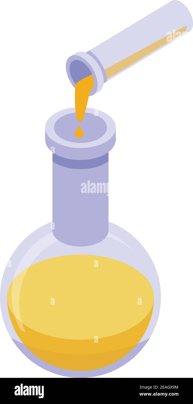 Bio plastic flask icon. Isometric of bio plastic flask vector icon for ...