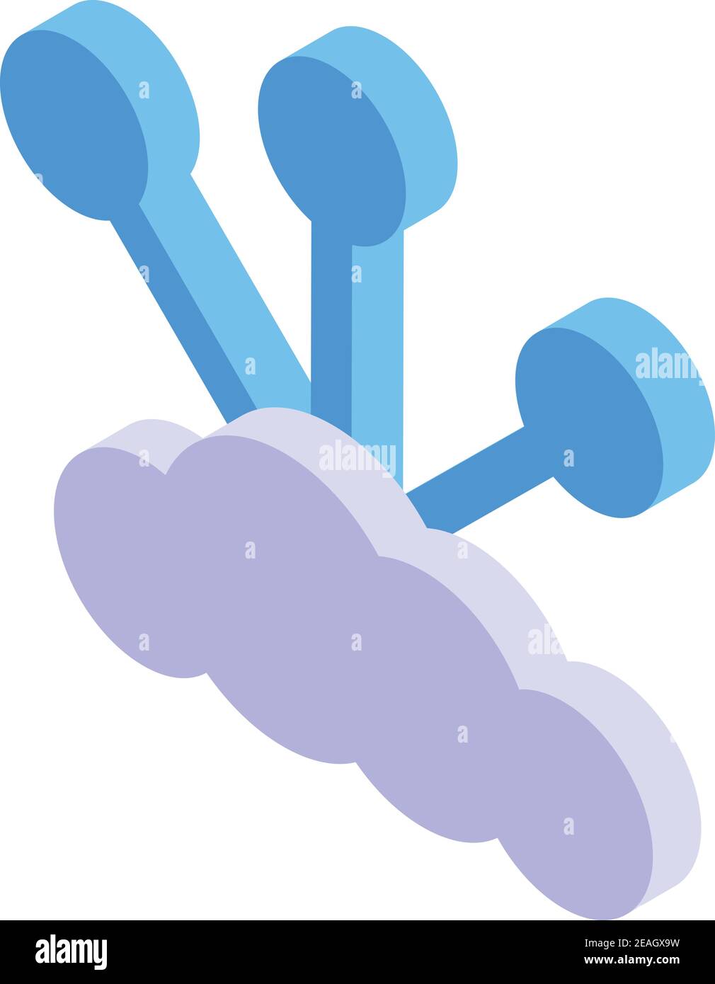 Cloud memory icon. Isometric of cloud memory vector icon for web design ...